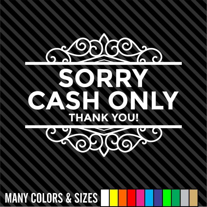 Cash Only Sign - Etsy