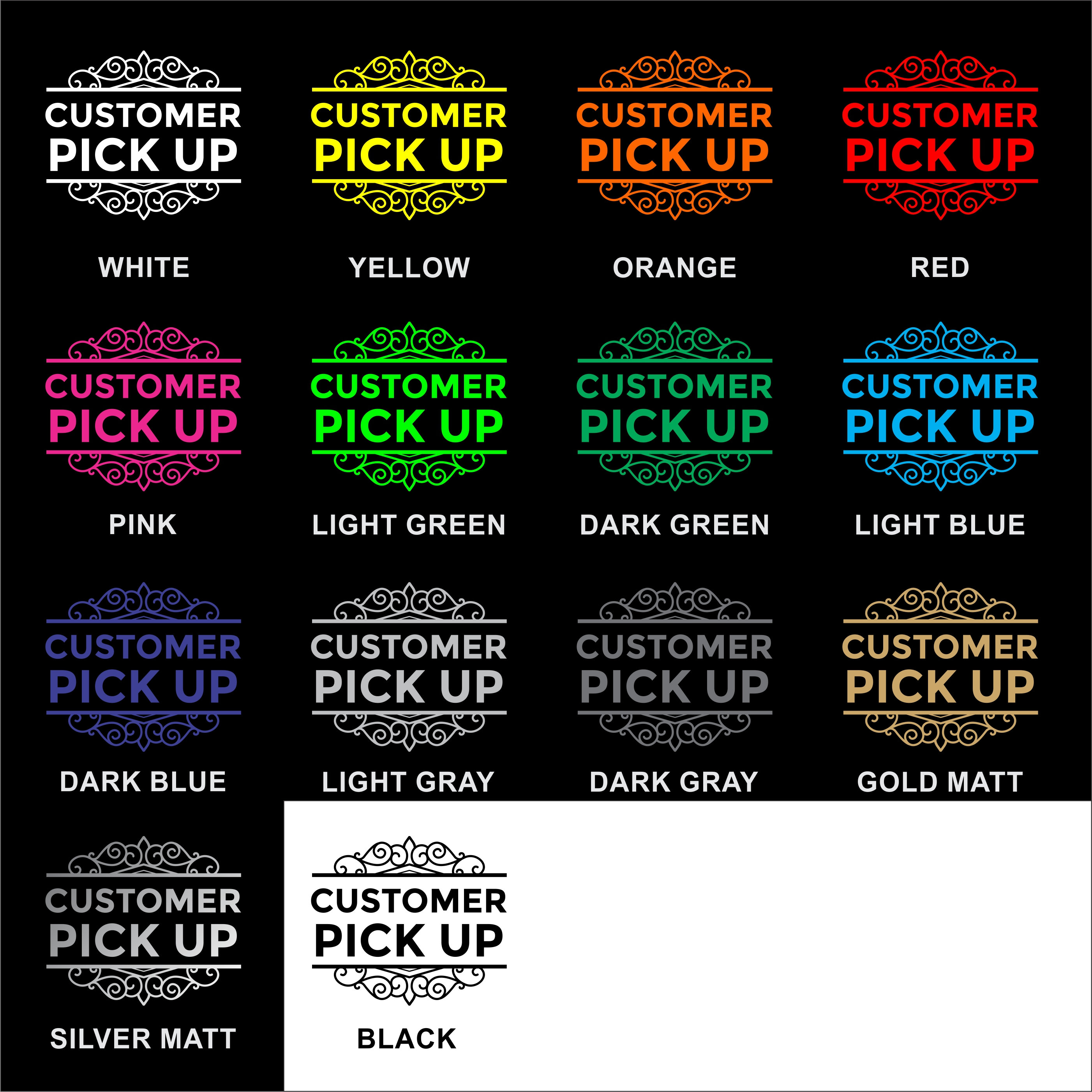 Customer Pick up Store Front Decal Sticker - Business Sign - Door Store ...