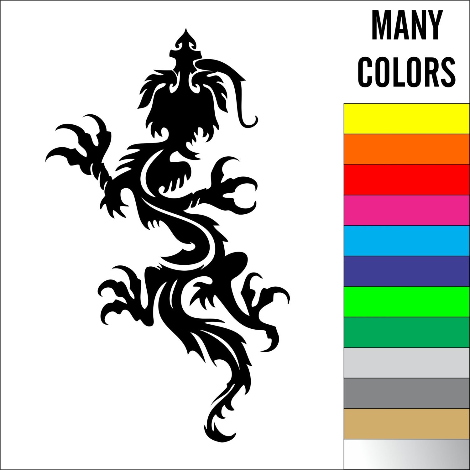 Dragon Sticker | Vinyl, Car, Truck, Decals, Lap Top, Sticker, Graphics ...