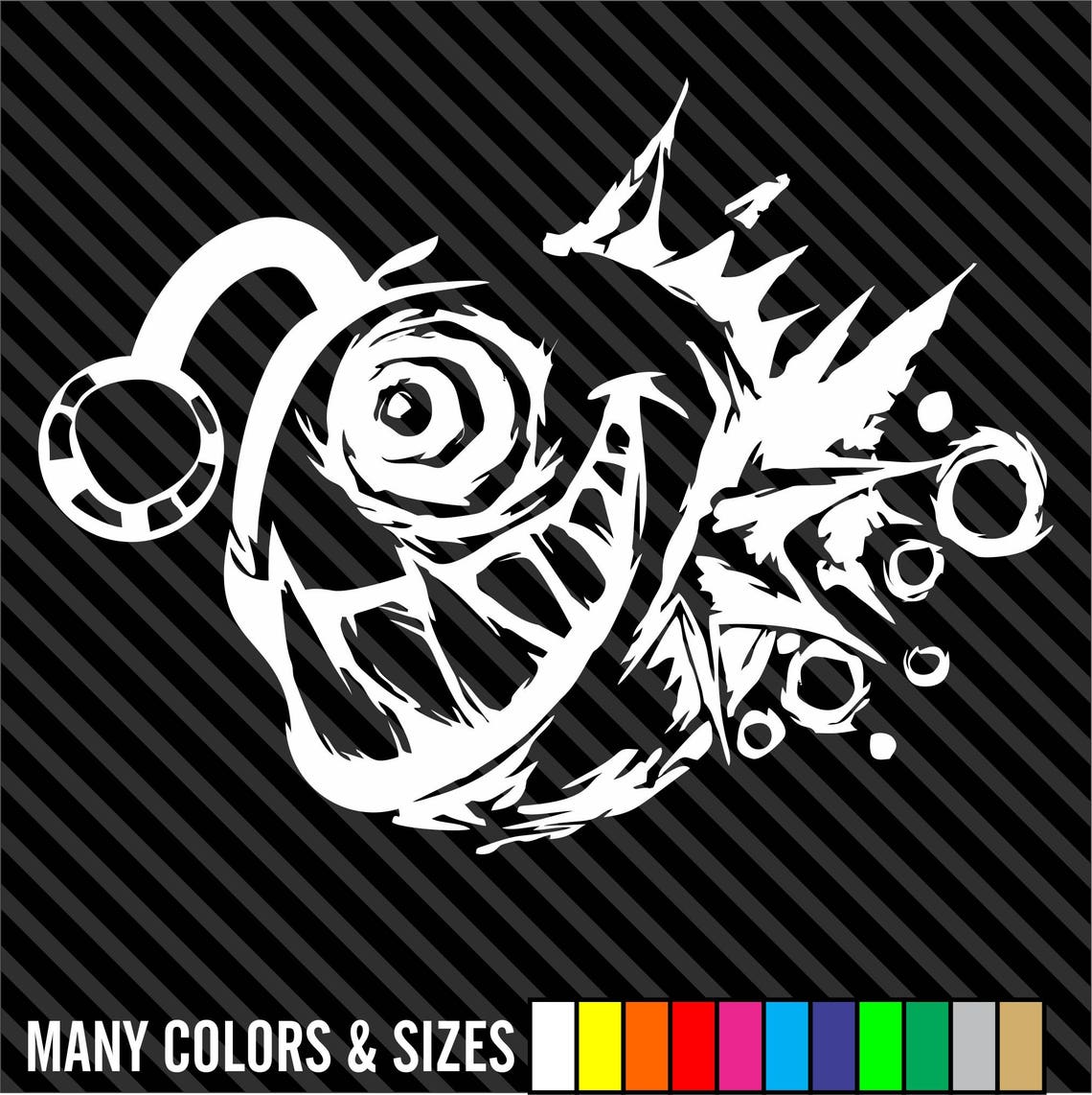 Angler Fish Decal Sticker Fish With Light Die Cut Vinyl Decal - Etsy
