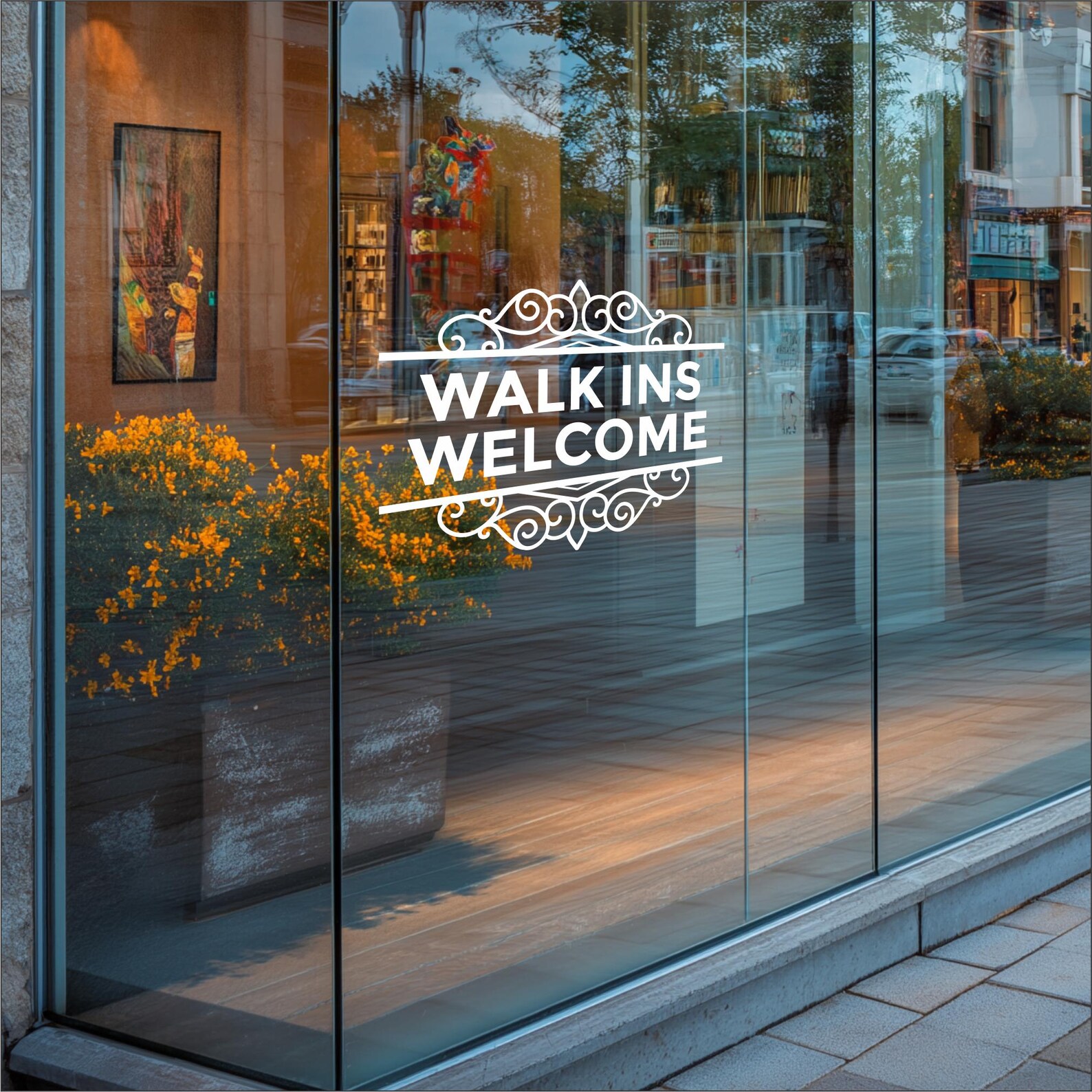 Business Window Decal ‑ “walk‑ins Welcome” Vinyl Sticker / Store Door ...