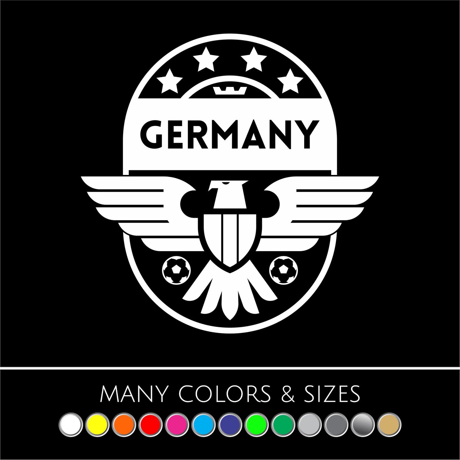 German Eagle Soccer Crest Deutschland Germany Flag Panzer Decal Sticker ...