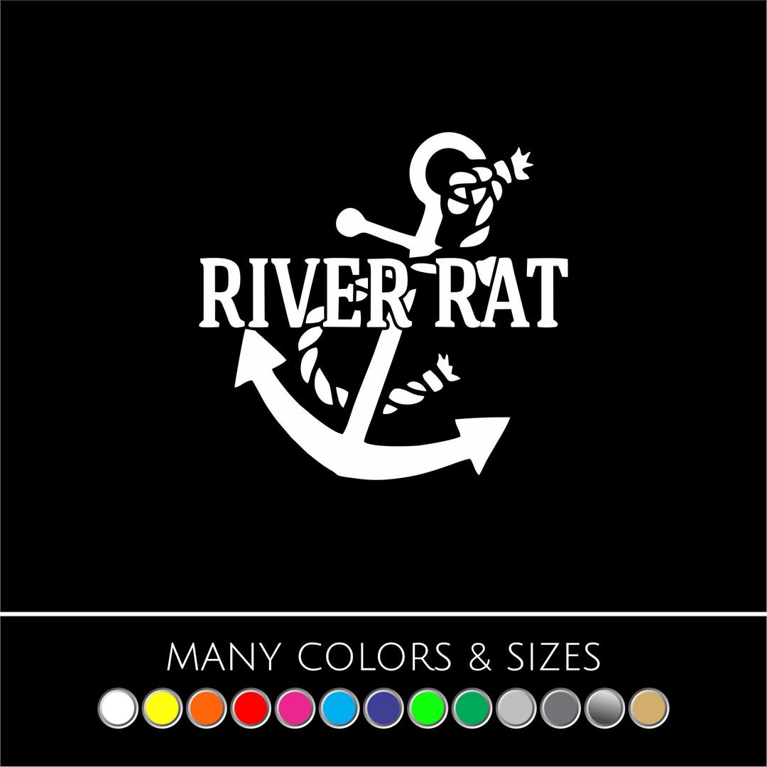River Rat Vinyl Decal – Anchor Boat Sticker – Waterproof Nautical ...