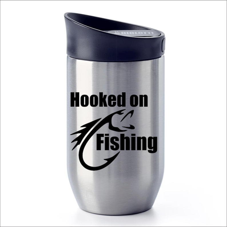 Hooked on Fishing Sticker - Vinyl Decal, Sticker, Window Decal, Car ...
