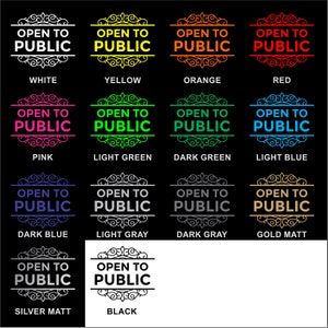 Open to Public Store Decal Sticker - Business Sign - Door Store Window ...
