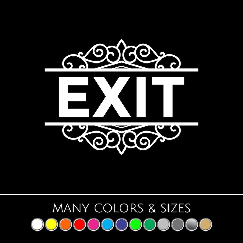 Exit Decal Sticker - Business Sign, Door, Store Window, Directional ...