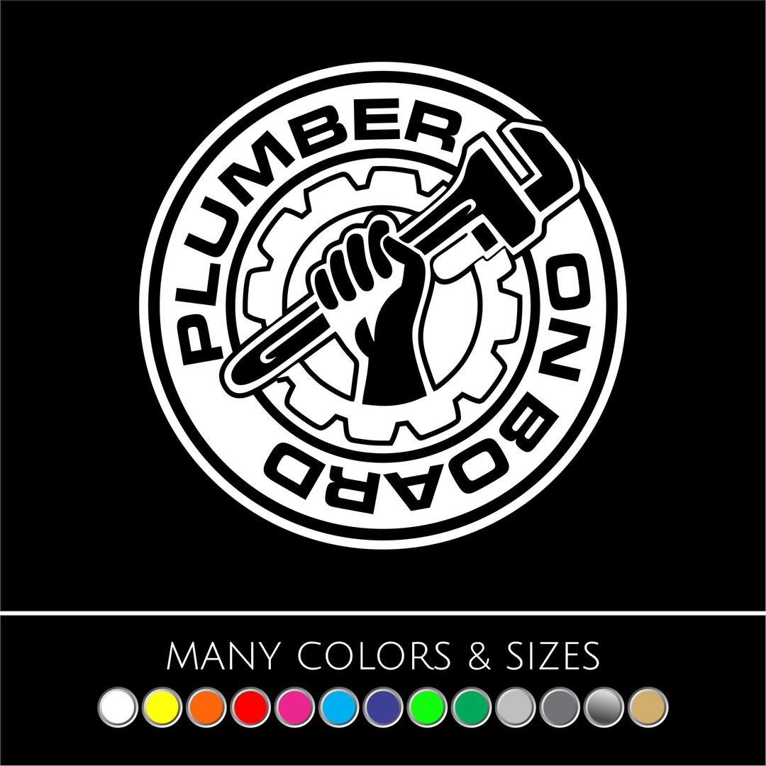Plumber on Board Sticker - Vinyl Decal, Sticker, Car, Truck, SUV ...
