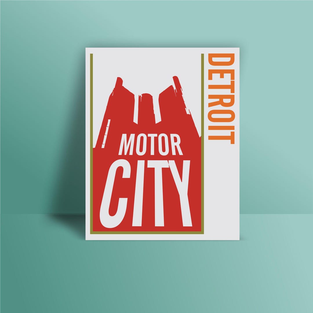 DETROIT Print, Detroit Poster, Wall Art, Detroit Skyline, Detroit City ...