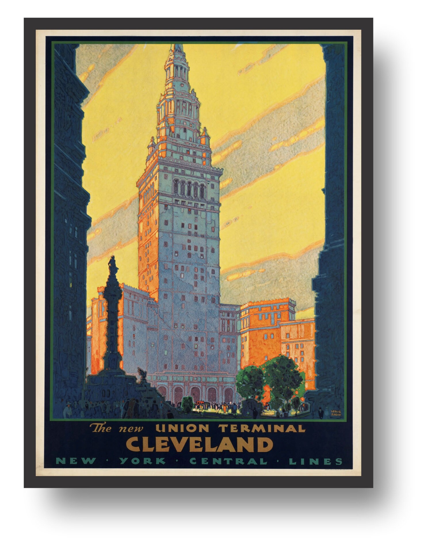 Vintage Cleveland Poster (high Quality Art Print - Multiple Size ...