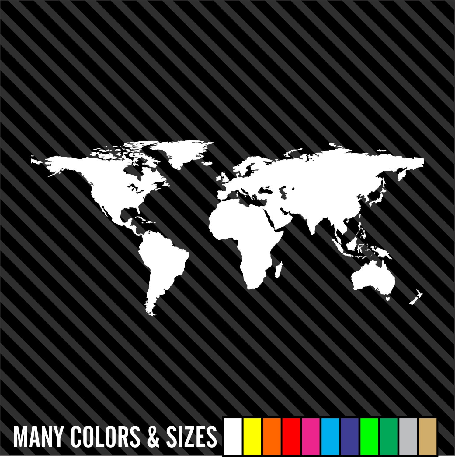 Wall Decal World Map Wall Vinyl Decal Sticker Office or Home - Etsy