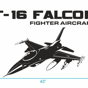 F-16 FALCON FIGHTER Jet Wall Decal US Military Army Wall Sticker Large ...
