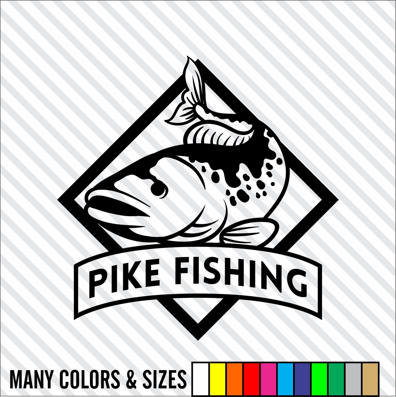 Pike Fishing Vinyl Decal Sticker Window Decal Car Truck Window | Etsy