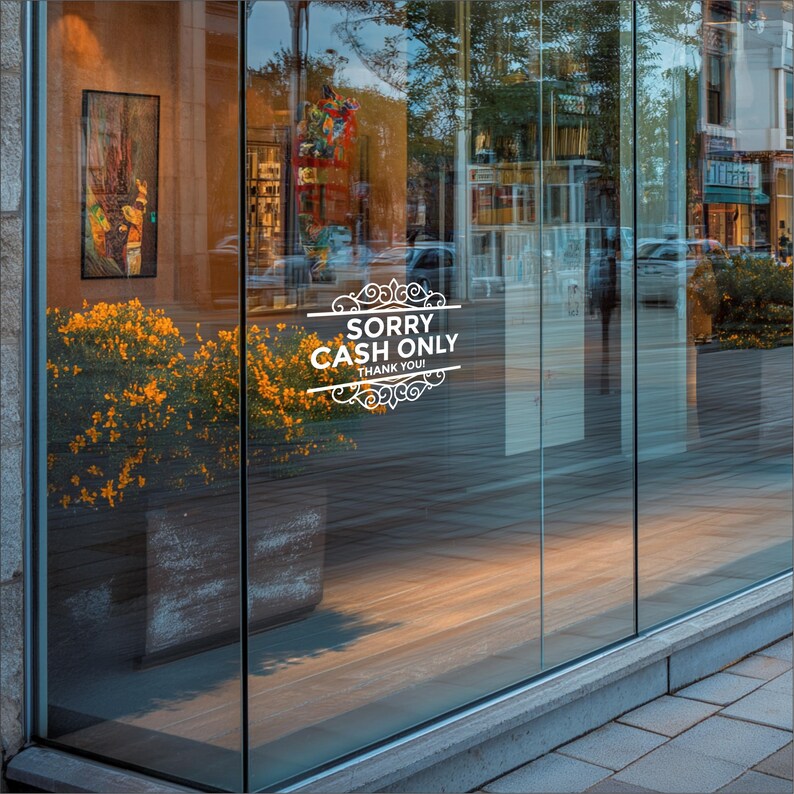 Cash Only Sticker - Decal, Sticker, Business Sign, Door, Store, Window ...