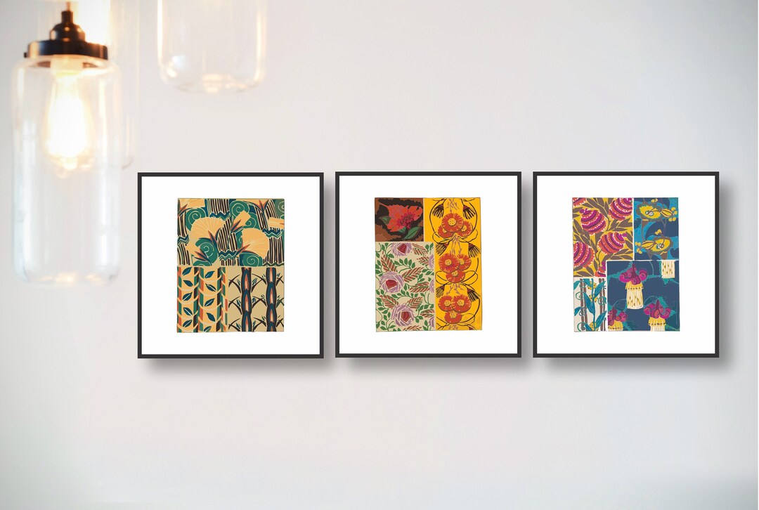 Vintage Floral Drawing Posters - Set of 3 Posters (high Quality Art ...