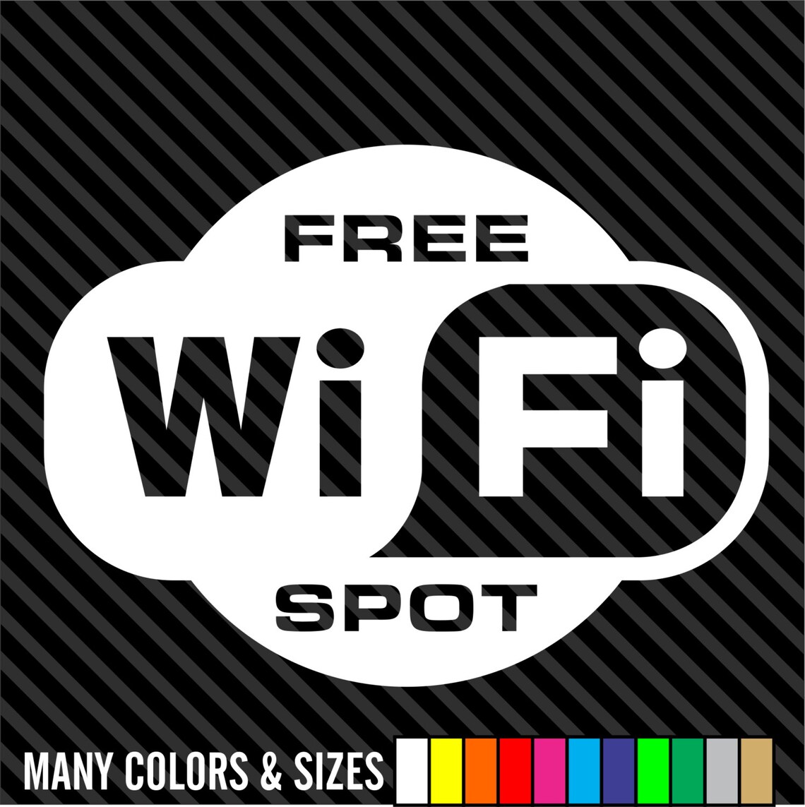 Free Wifi Spot Decal Sticker Store Front Window / Choose Size - Etsy