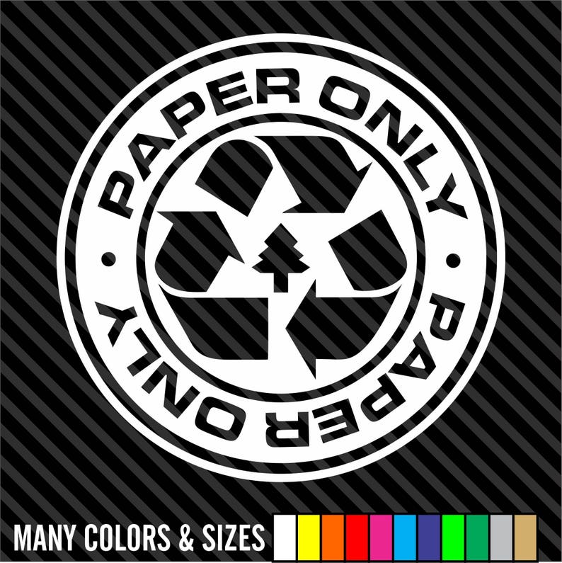 Paper Recycling Decal Sticker E-cycle Home & Office Use - Etsy