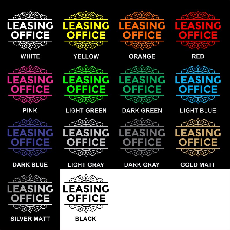 Leasing Office Store Front Decal Sticker Business Sign - Etsy