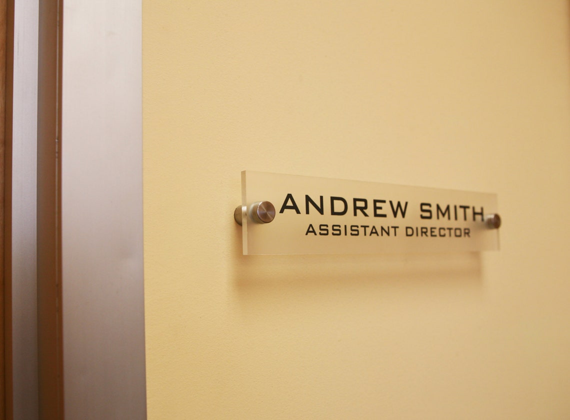 Personalized Office WALL SIGN Name Plate. Modern Stainless - Etsy