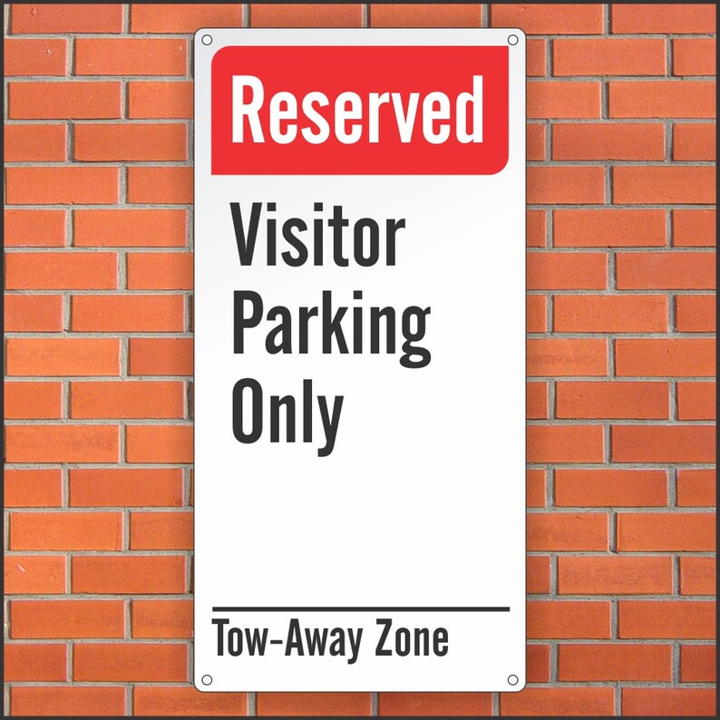 Reserved Visitor Parking Only Sign Parking Sign Tow Away | Etsy