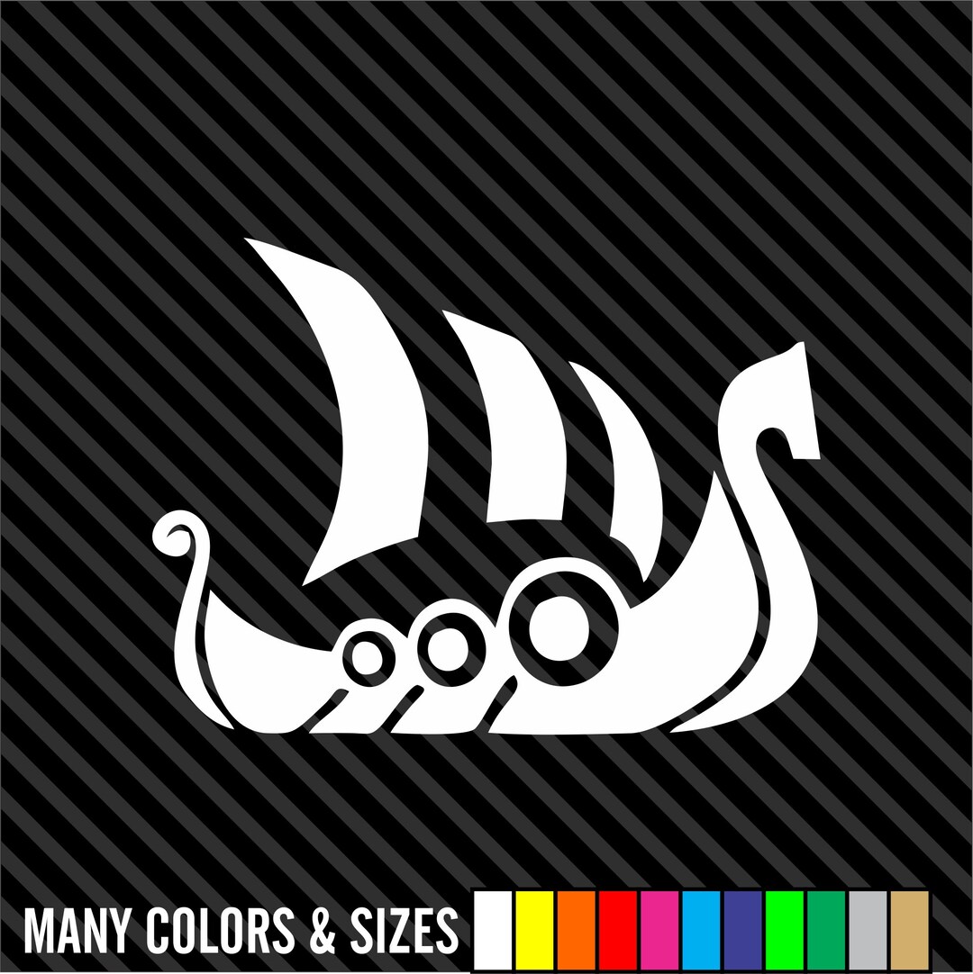Viking Ship Sticker - Norse Longship Vinyl Sticker for Car, Truck ...