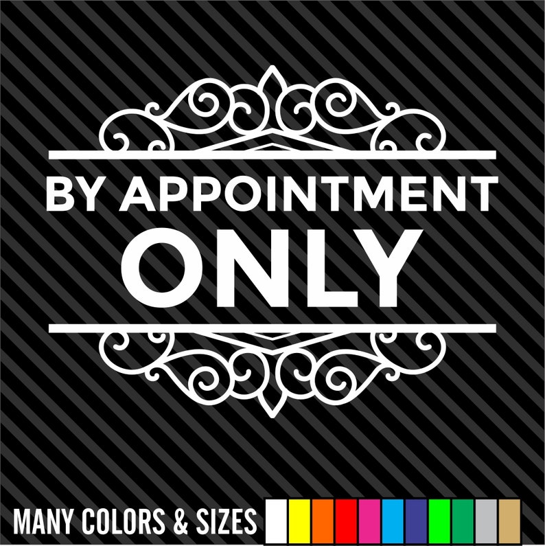 By Appointment Only Decal Sticker Business Sign Door Store | Etsy