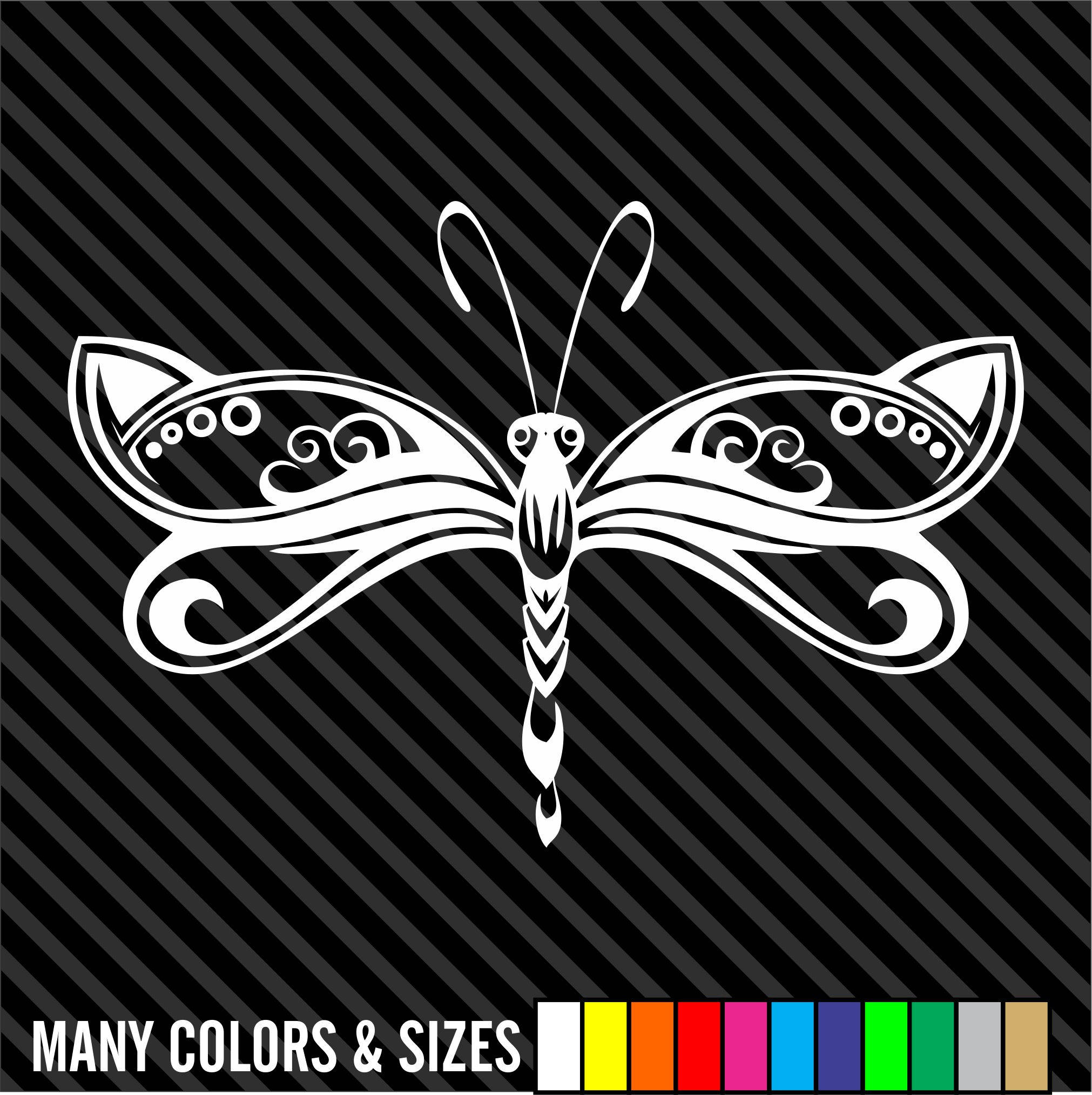 DRAGONFLY Vinyl Decal Sticker high quality white Choice of | Etsy