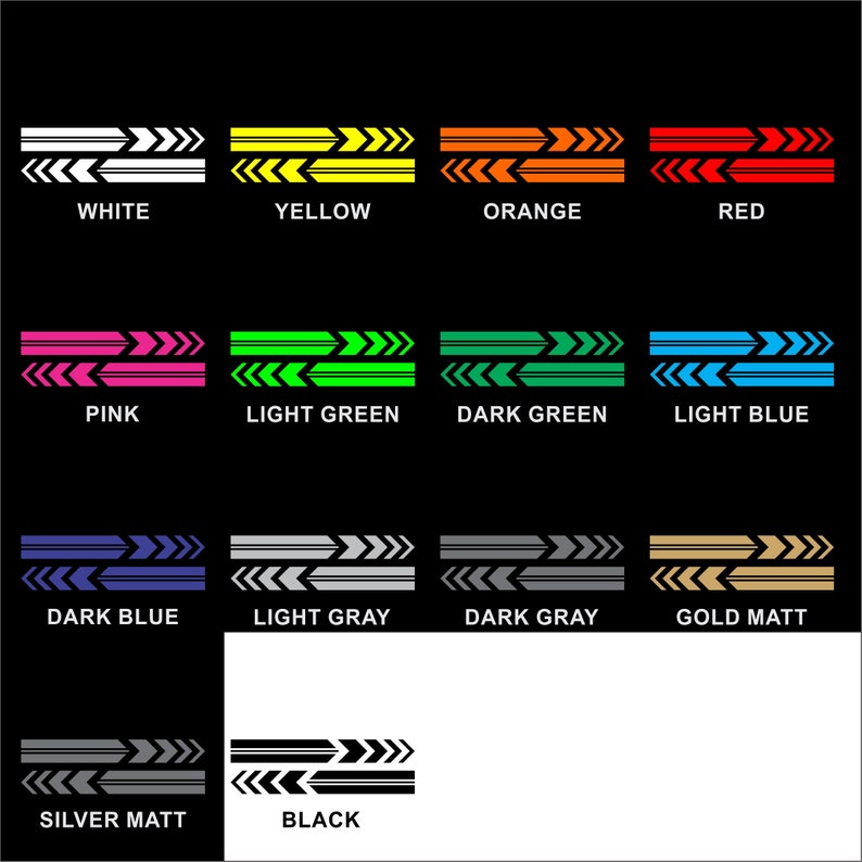 Set of 2 Car Side Mirror Decals – Vinyl Stripes – 8" Wide – Suv/auto ...