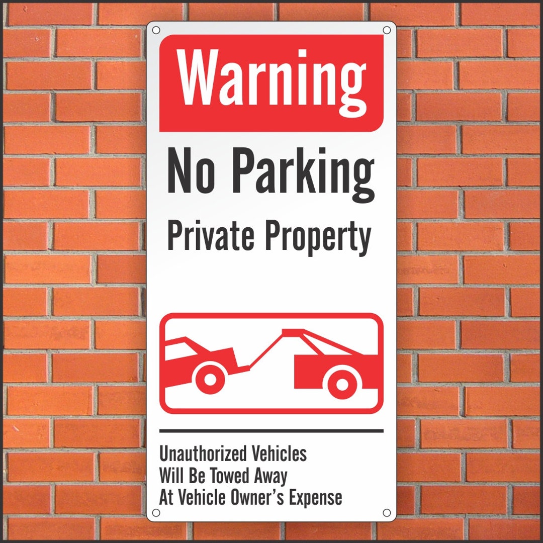 Warning No Parking Private Property Sign - Authorized Vehicles Only ...