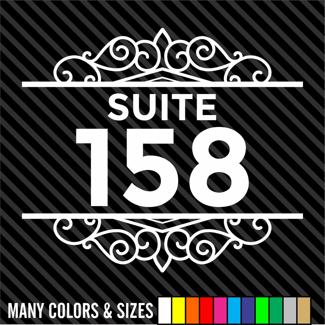 Custom Suite Number Decal Sticker - Business Sign - Door Store Window ...