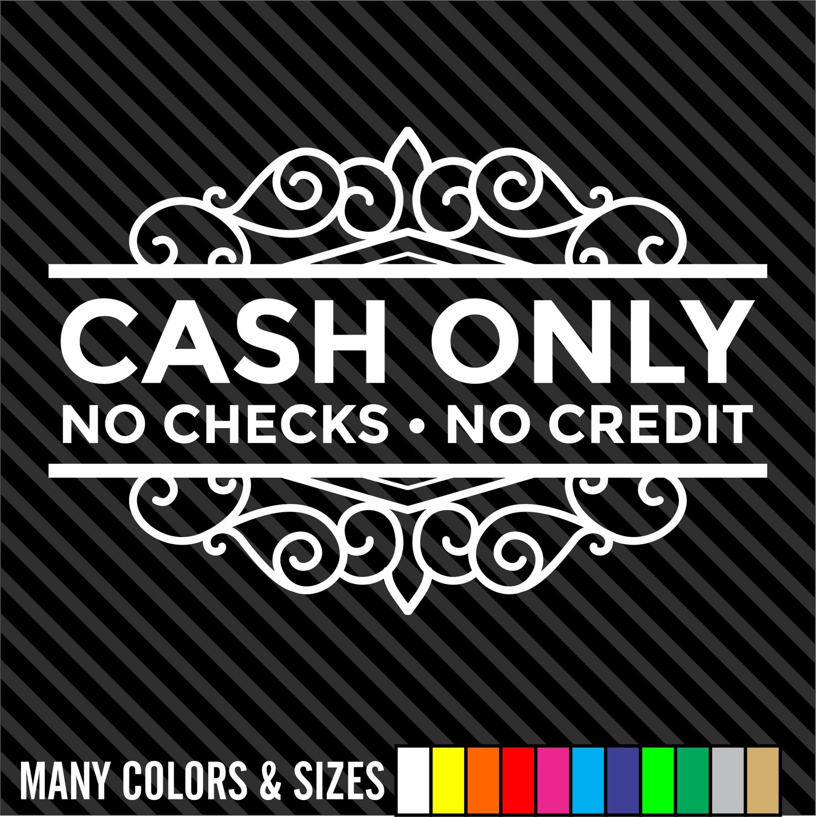 Cash Only No Checks No Credit Decal Sticker Business Sign - Etsy