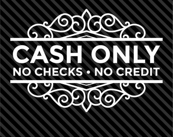 Cash Only Sticker - Etsy