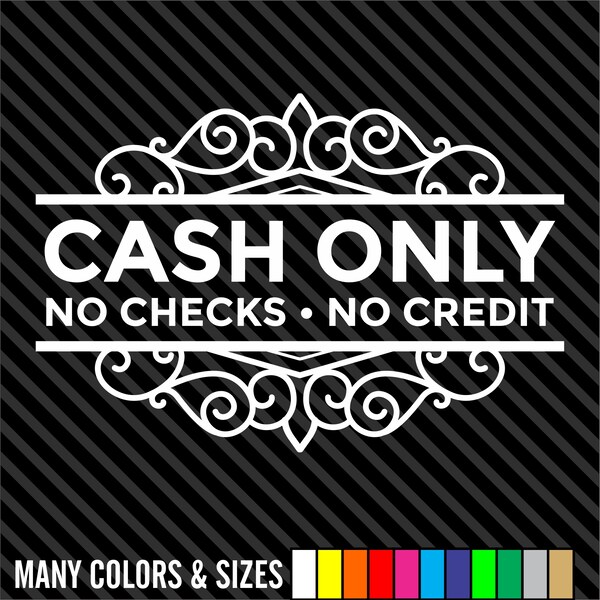 Cash Credit Sign - Etsy