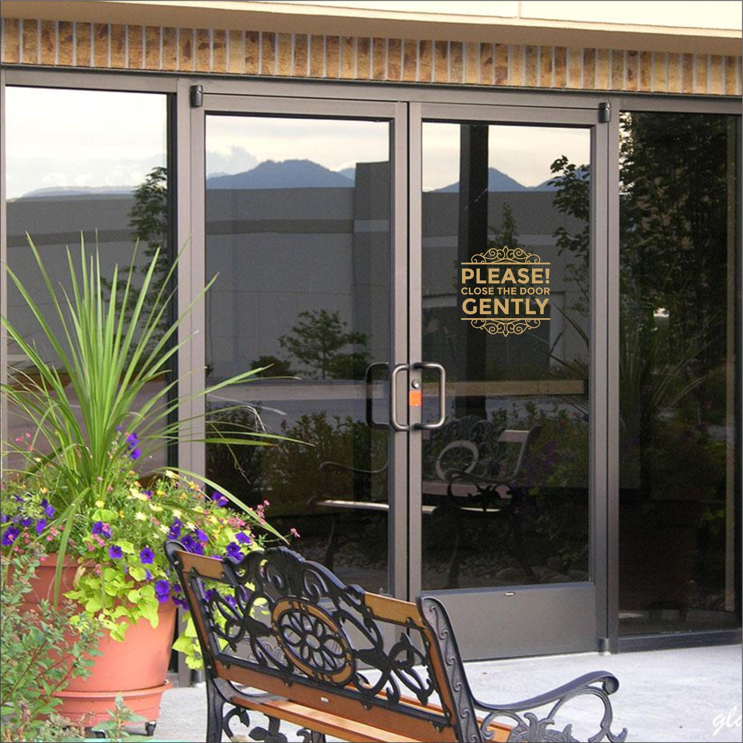 Please Close the Door Gently Store Front Decal Sticker - Business Sign ...