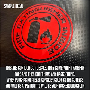 Fire Extinguisher Inside Decal Sticker - Car, Truck, Cabinet, Door ...