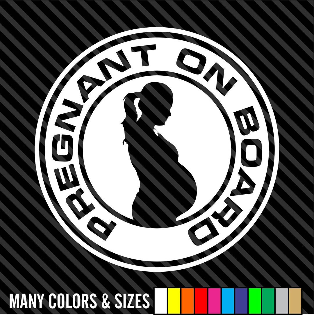Pregnant on Board Vinyl Decal Bumper Sticker Baby on Board Window Car ...