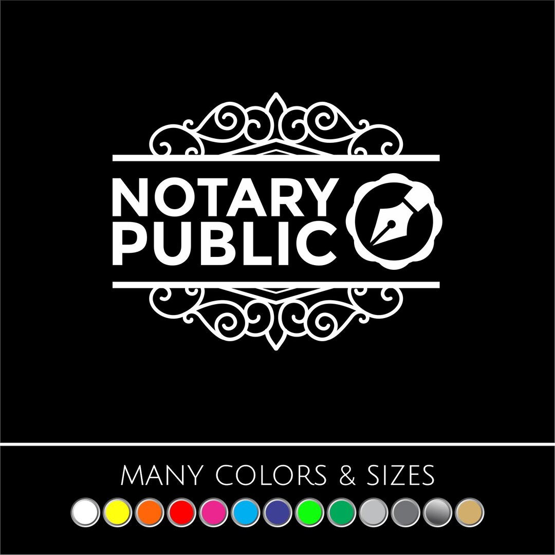 Notary Public Sticker - Business Sign, Decal, Notary Sign, Door, Store ...