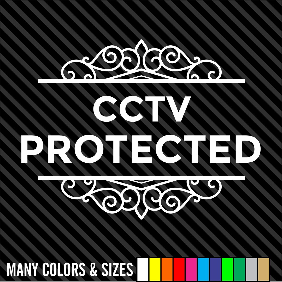 CCTV Protected Store Front Decal Sticker - Business Sign - Door Store ...