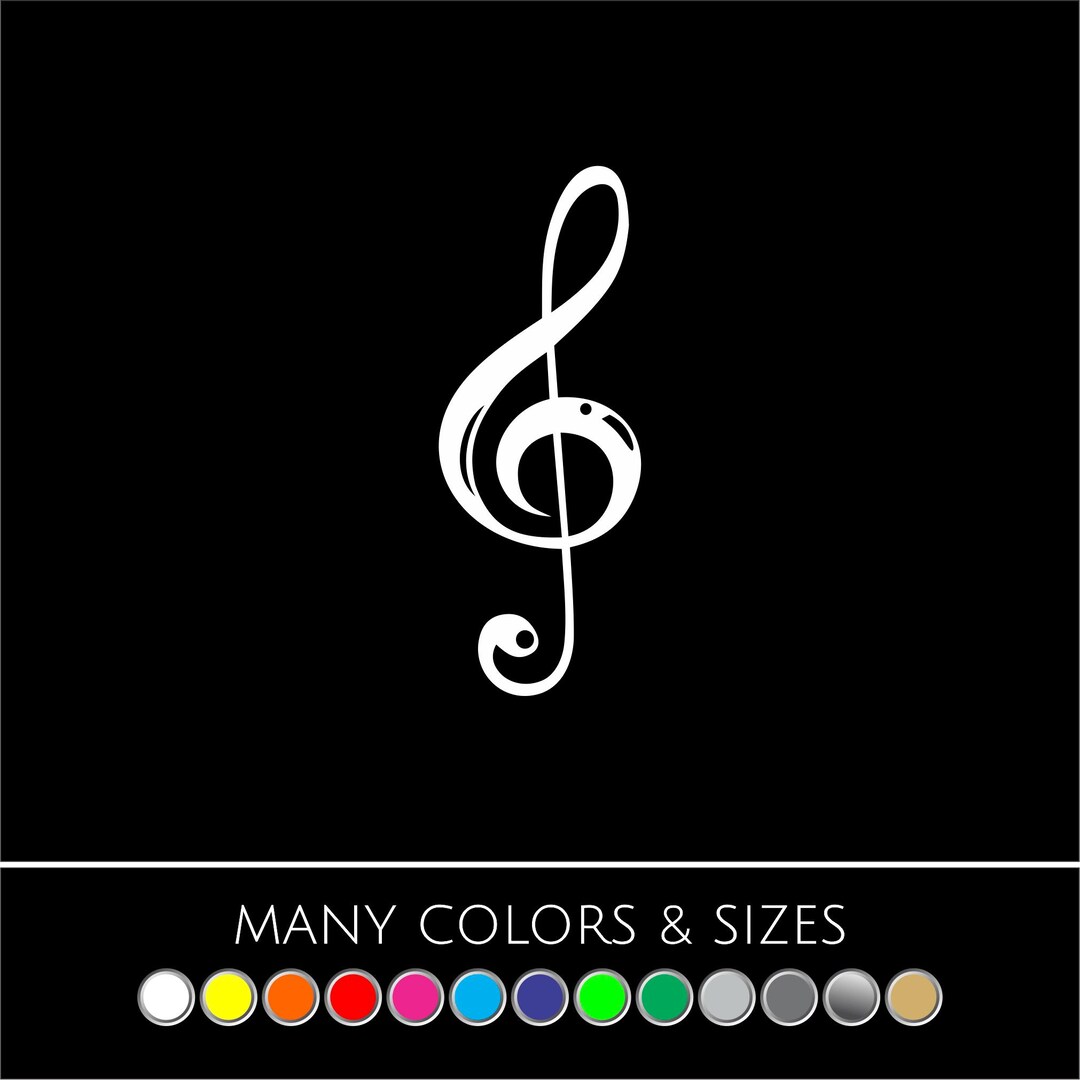 Treble Clef Music Note Vinyl Decal – Car, Truck, Wall, Laptop Sticker ...