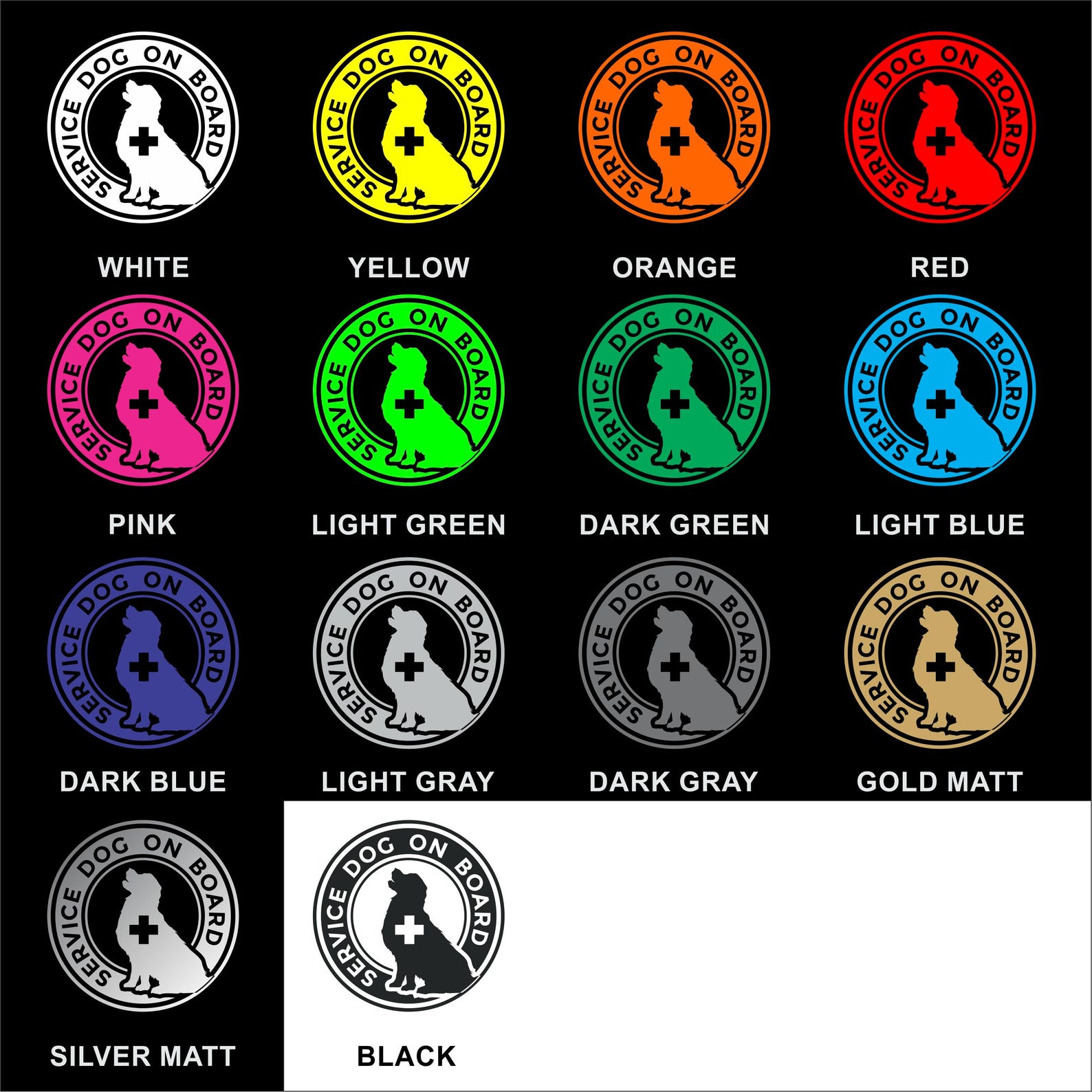 Service Dog on Board Vinyl Decal – Waterproof “service Dog on Board ...
