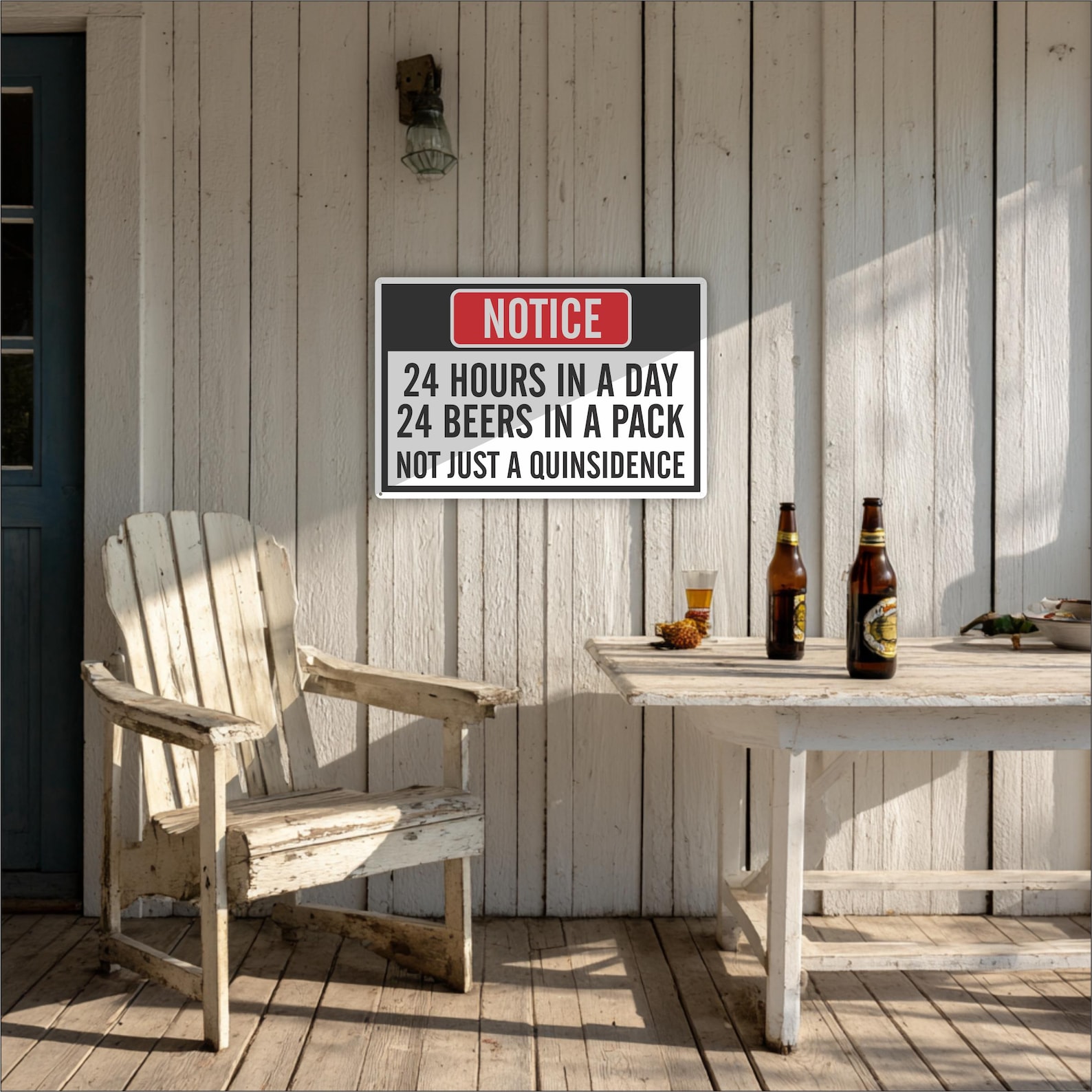 24 Hours in a Day, 24 Beers in a Pack Funny Aluminum Sign – Outdoor ...