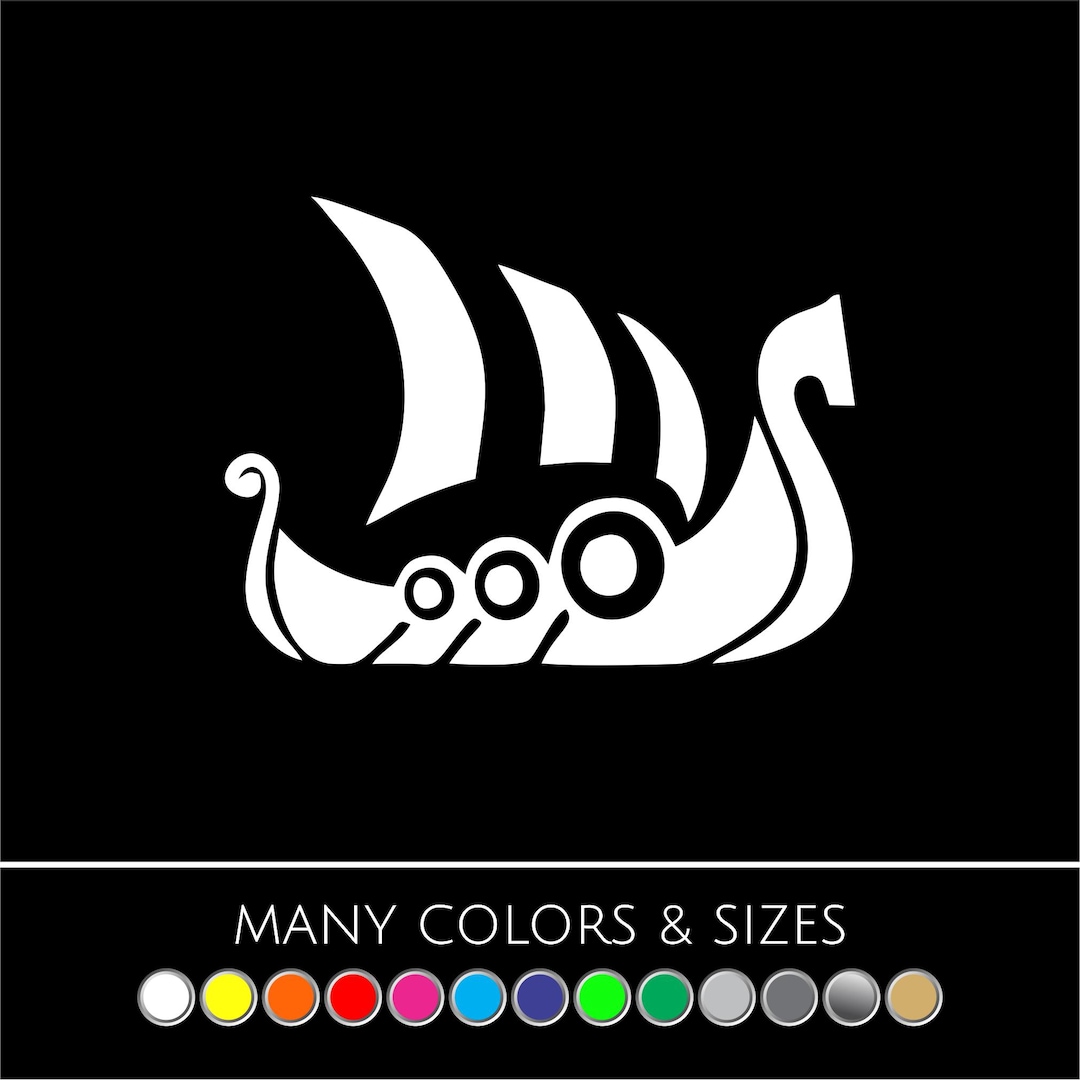 Viking Ship Sticker - Norse Longship Vinyl Sticker for Car, Truck ...