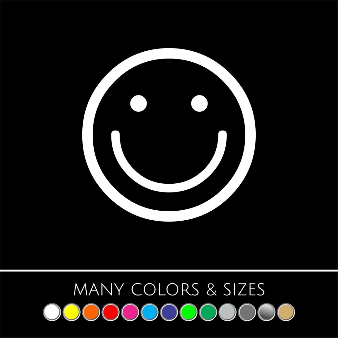Smiley Face Vinyl Decal Car Window Laptop Sticker - Smiley Happy Face ...