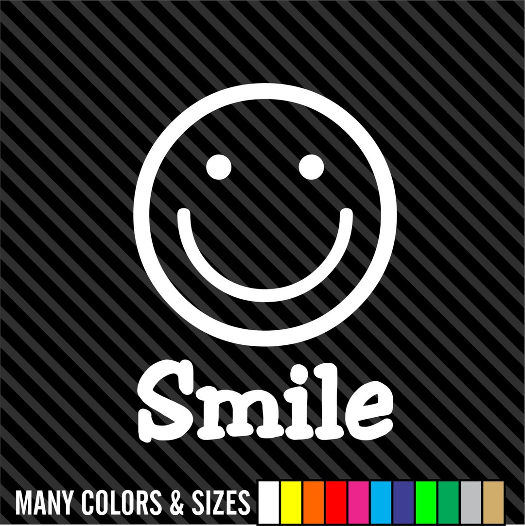 SMILE Smiley Face Vinyl Decal Car Window Laptop Sticker - Smiley Happy ...