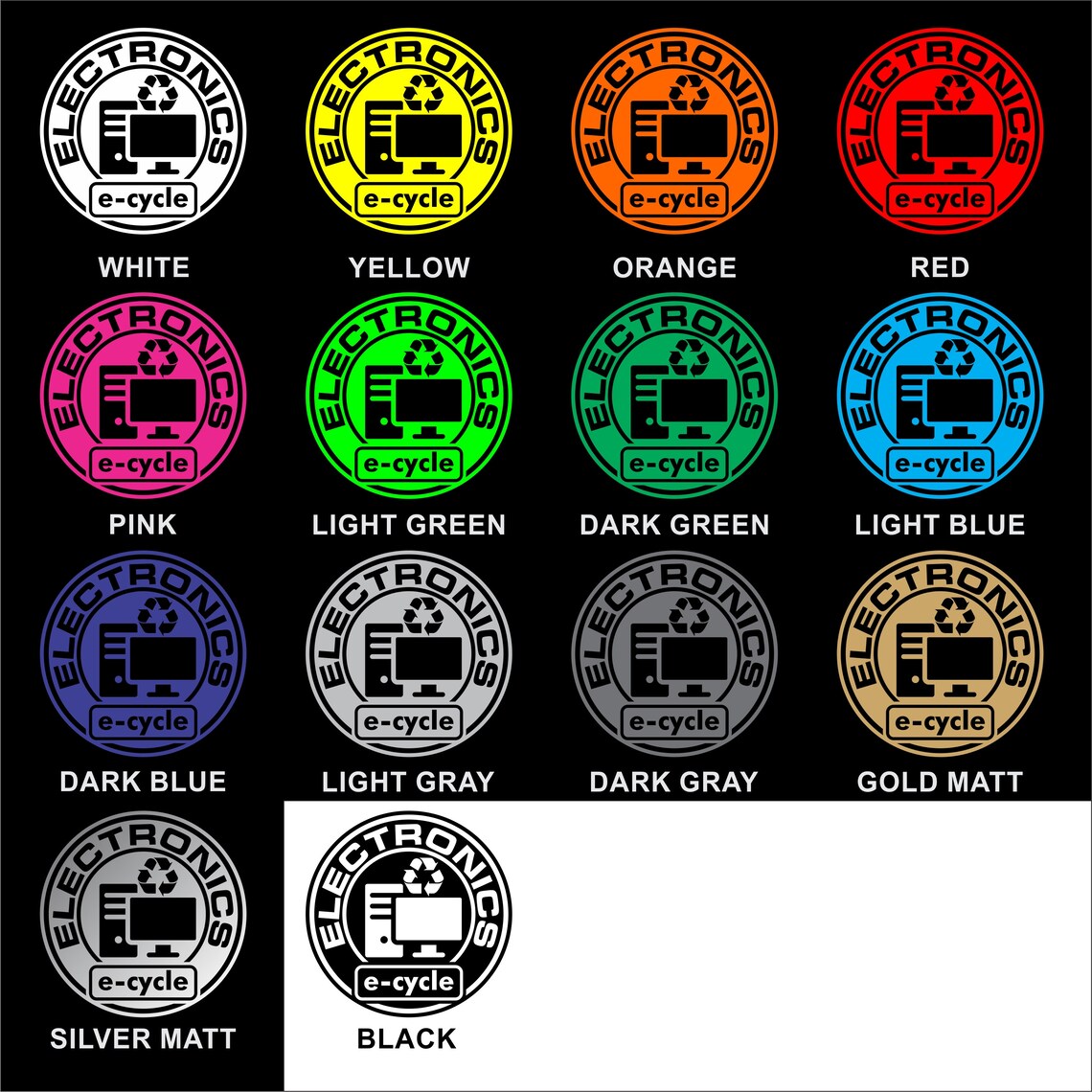 Electronics Recycling Decal Sticker E-cycle Home & Office - Etsy
