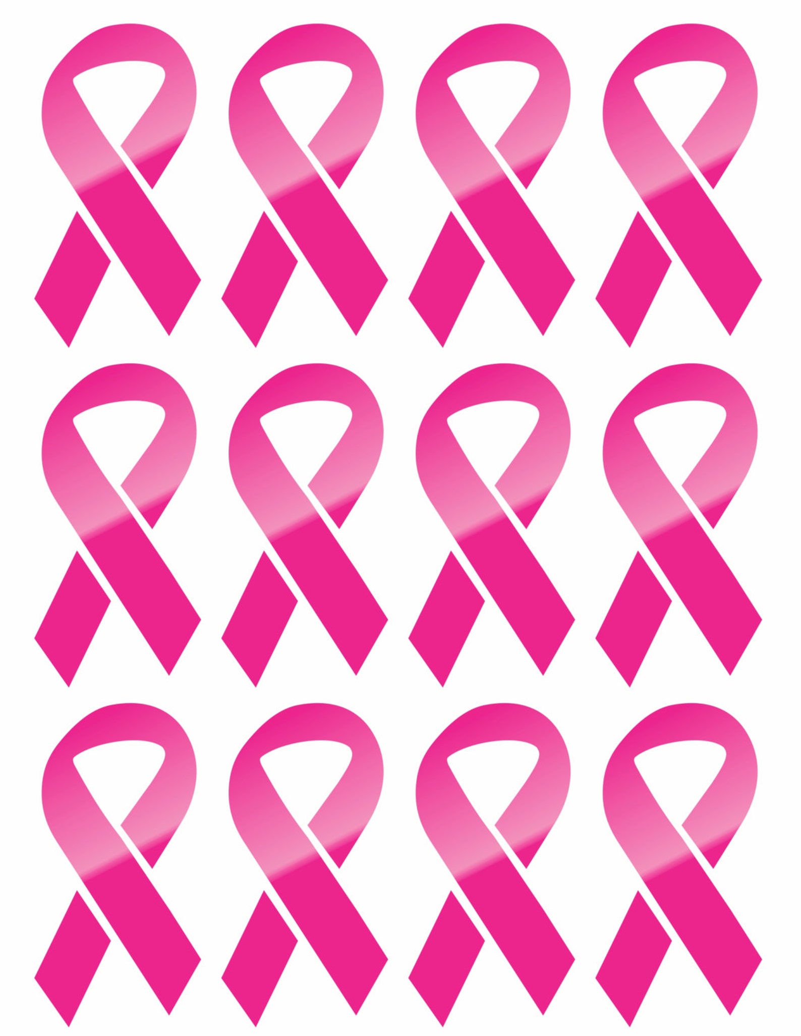 Pink Ribbon Vinyl Decals / Stickers / Bulk Labels Breast - Etsy