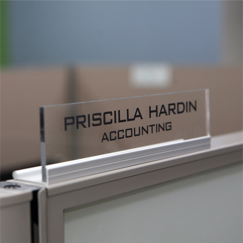 Modern Personalized Office Cubicle Name Plate & Sign Clear | Etsy