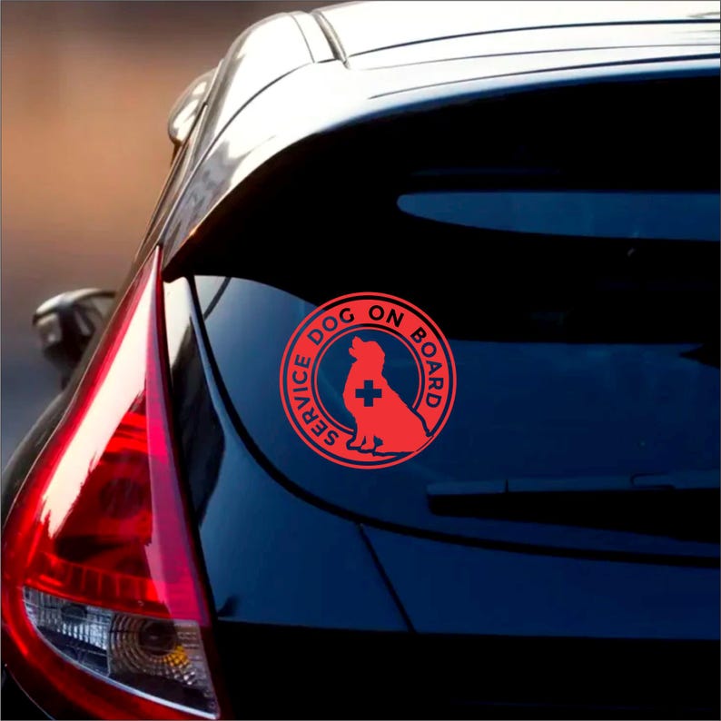 Service Dog on Board Vinyl Decal – Waterproof “service Dog on Board ...