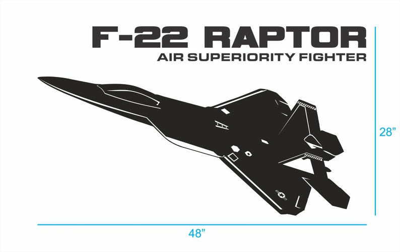 F-22 Raptor Air Superiority Fighter Jet Wall Decal Us Military - Etsy