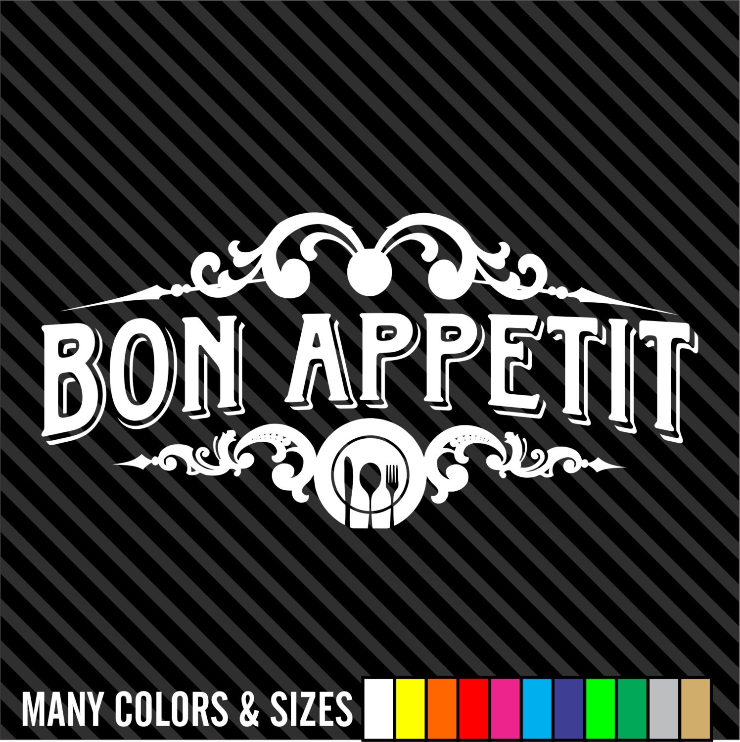 Bon Appetit Decal Kitchen Decor Wall Decal Vinyl Decal | Etsy
