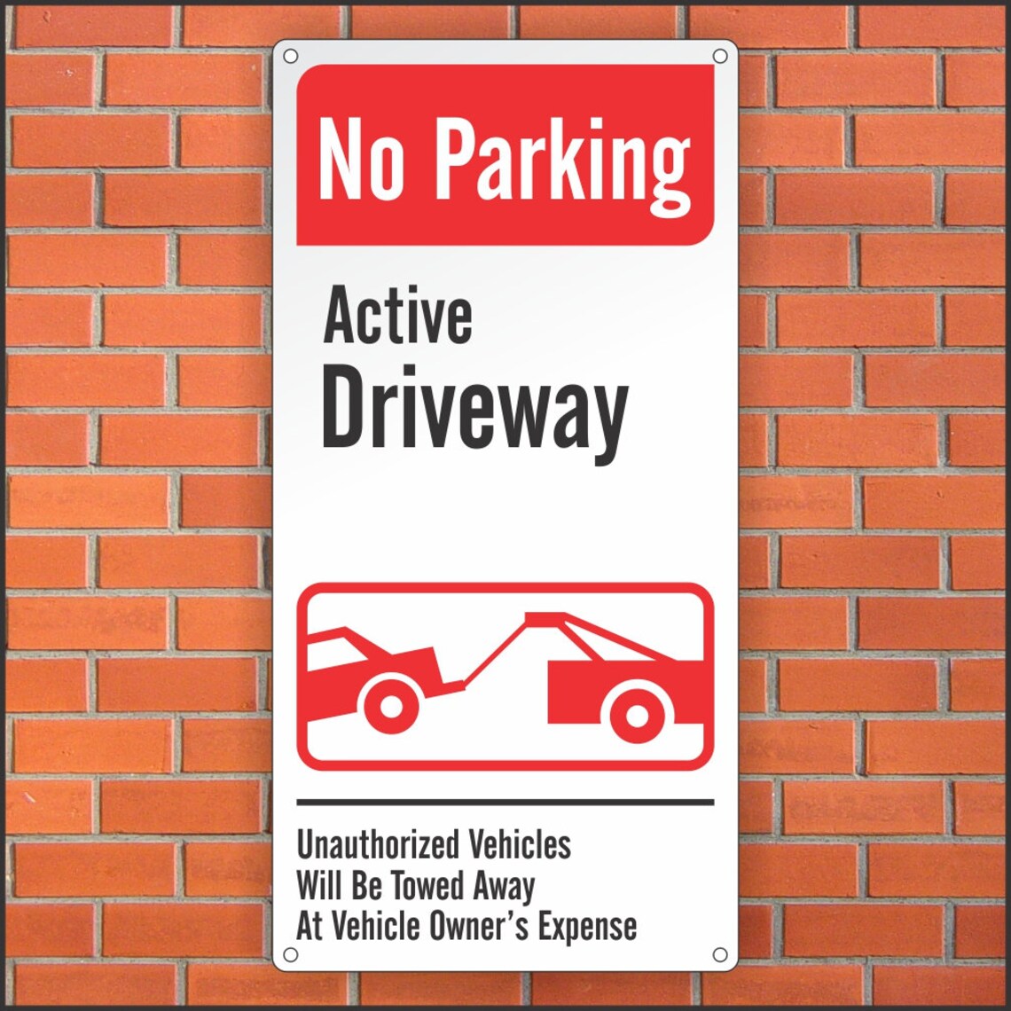 No Parking Active Driveway Sign Tow Away Zone 12 X 24 - Etsy